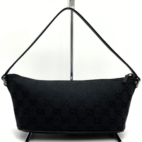 Gucci | Bags | Gucci Gg Plate Mini Logo Black Bag | Poshmark